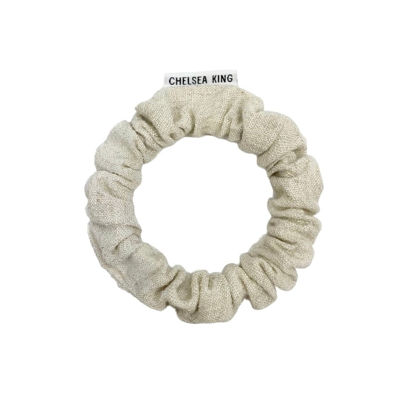 Natural Linen Sand Scrunchie - Thin – Chelsea King Inc.